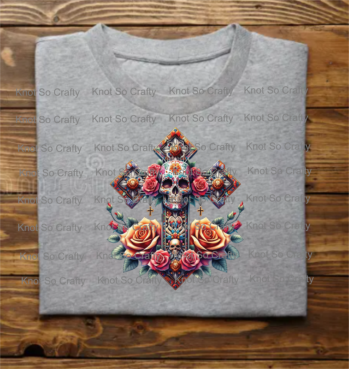 8975A - sugar skull cross – Knot So Crafty