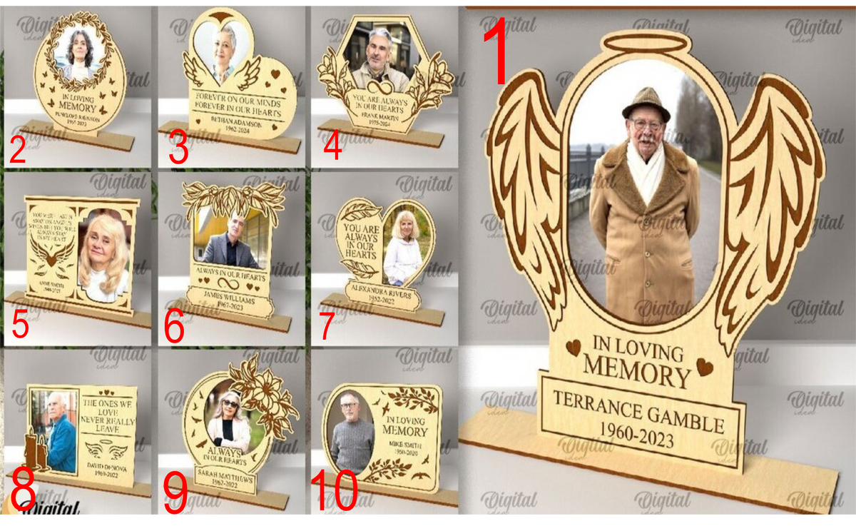 Laser cut memorial photo frame – Knot So Crafty